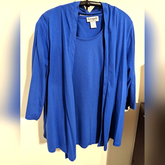 Serengeti | Tops | Blouse Tank With Jacketroyal Blue | Poshmark